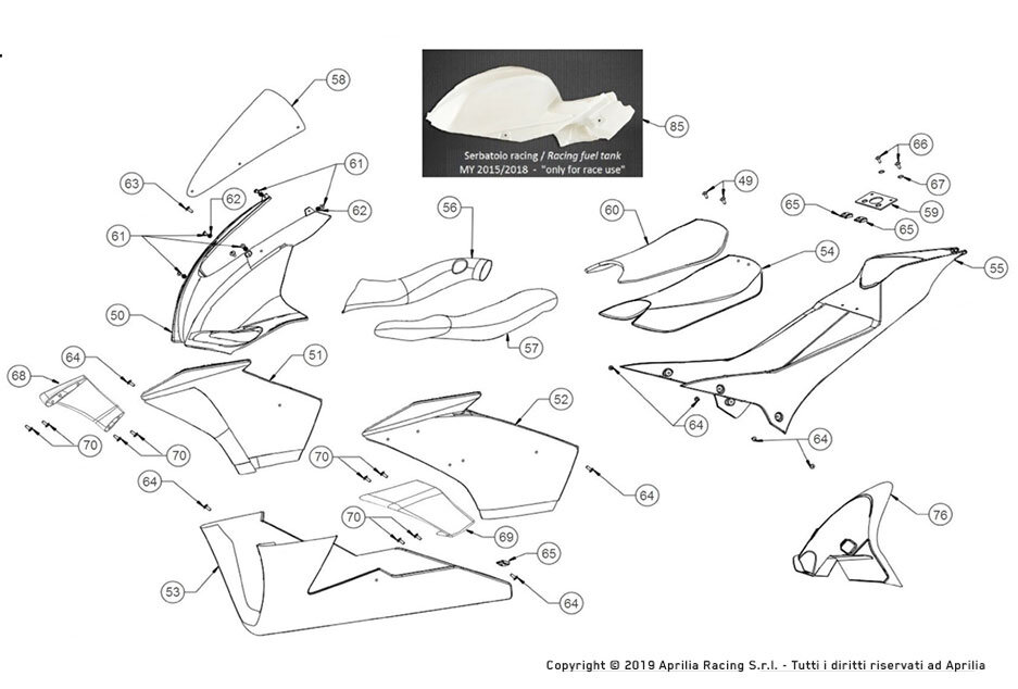 Kits and parts for RSV4 1000cc MY17/18/19/20 | Aprilia Racing
